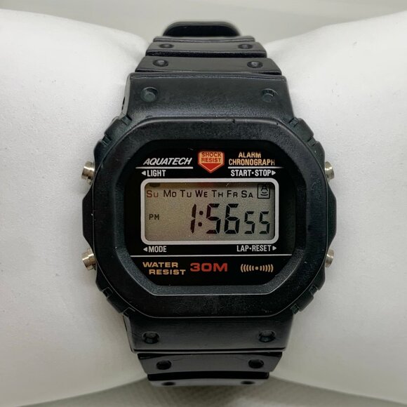 Accessories | Vintage Aquatech Digital Watch Mens Black Tone 42mm 3mwr ...